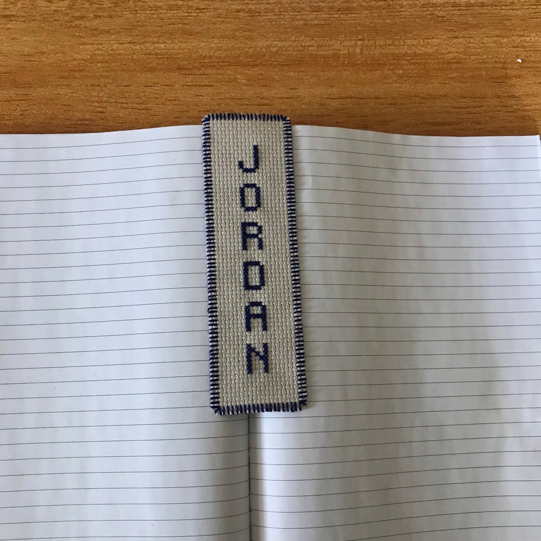 Boy Name Bookmark Ble White Jordan Cross Stitch Birthday Gift ...