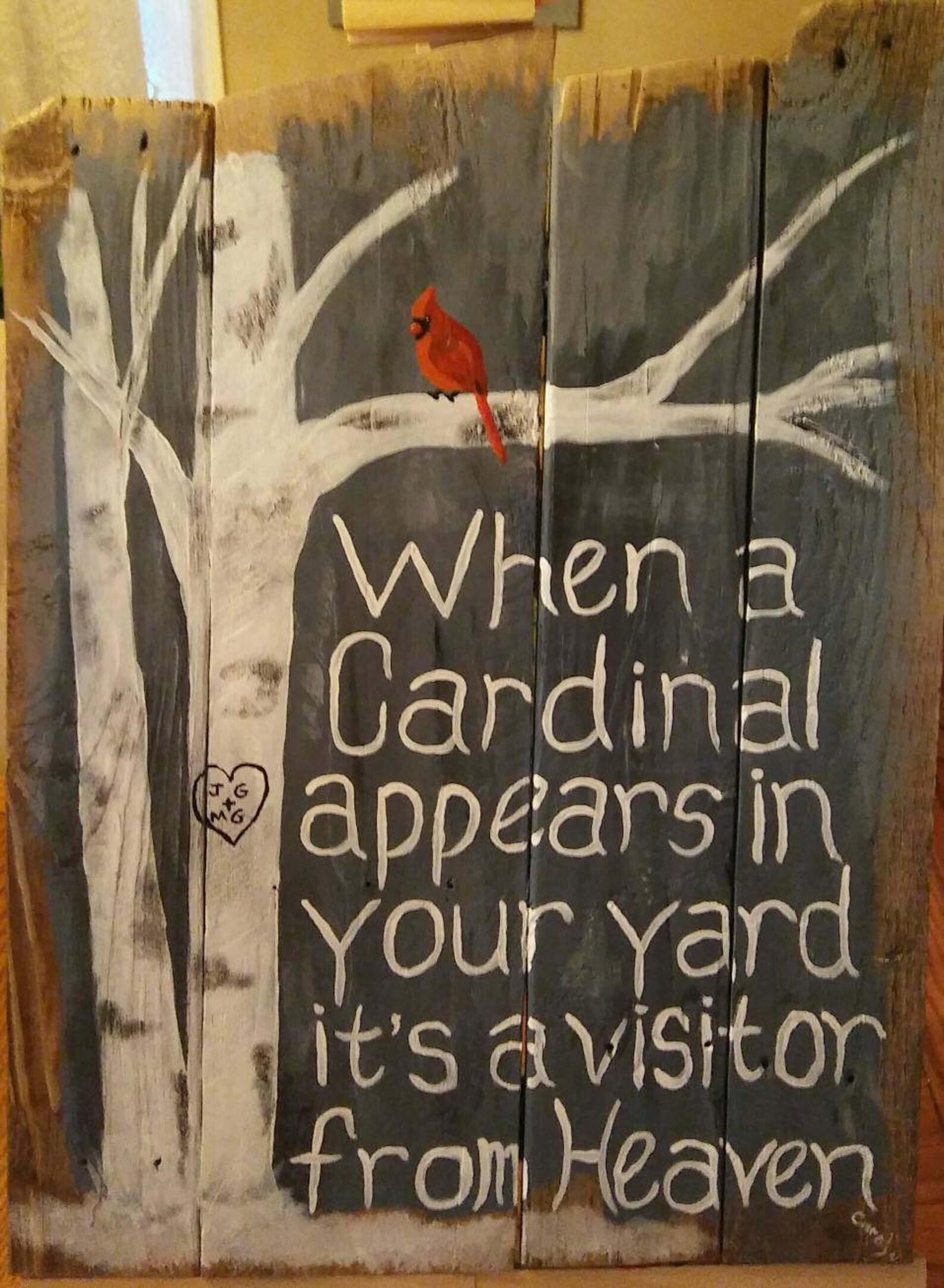 Cardinal, Sign, Wooden Pallet, Porch Sign, Garden Sign, Spiritual Sign ...
