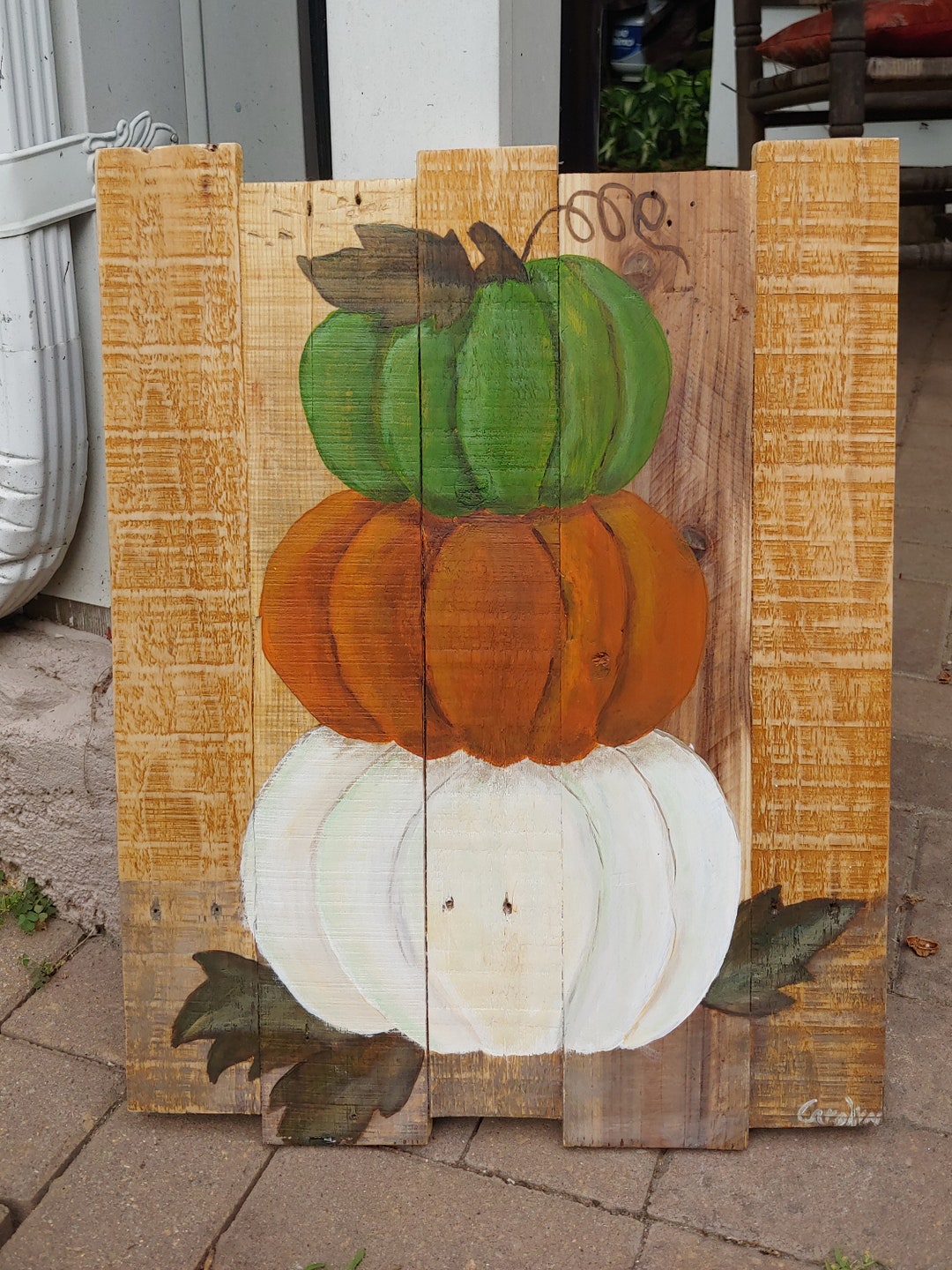 Rustic Pumpkin Pallet, Pumpkins, Fall Pallet, Fall Pumpkin Pallet ...