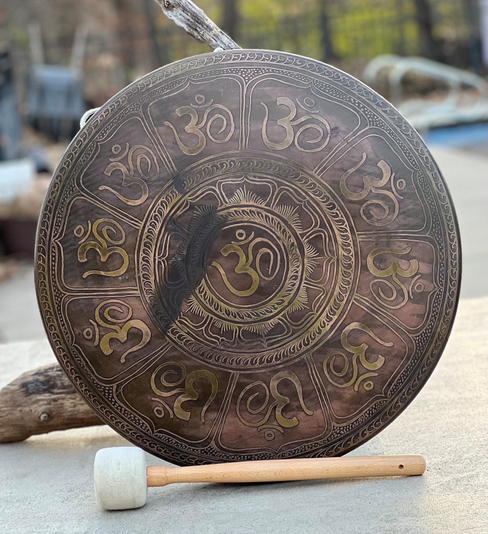 Tibetan Om Gong 18 Inches Diameter Handmade, Temple Gong Healing ...