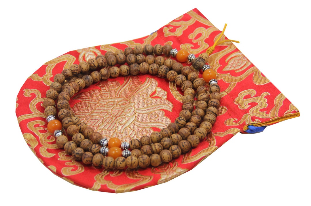 Tibetan Buddhist Meditation 108 Beads Genuine Bodhi Seed Mala for ...