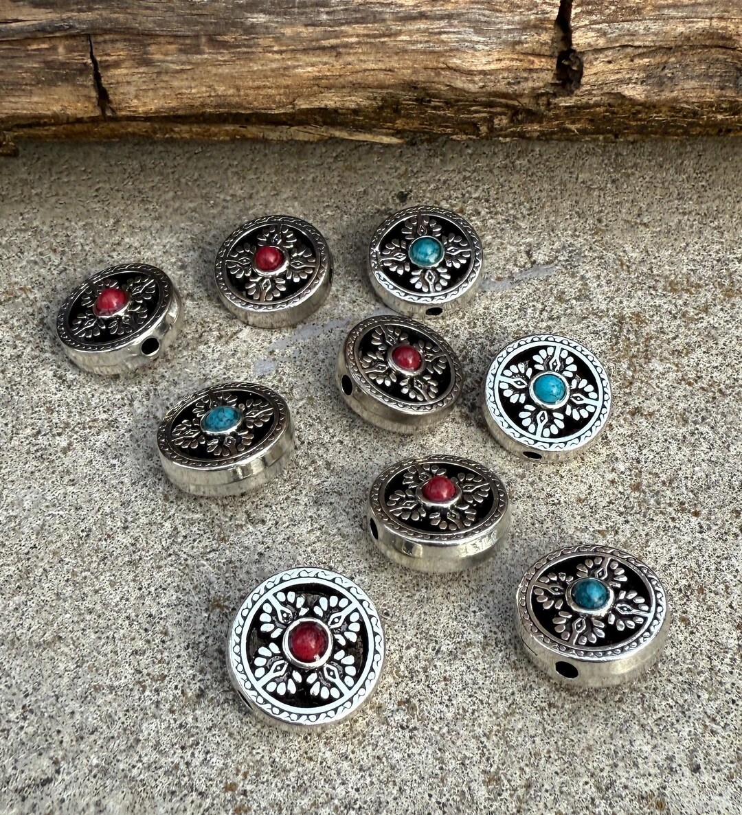 8 Tibetan Silver Double Dorjee Beads | Dorji Vajra Spacer Beads for ...