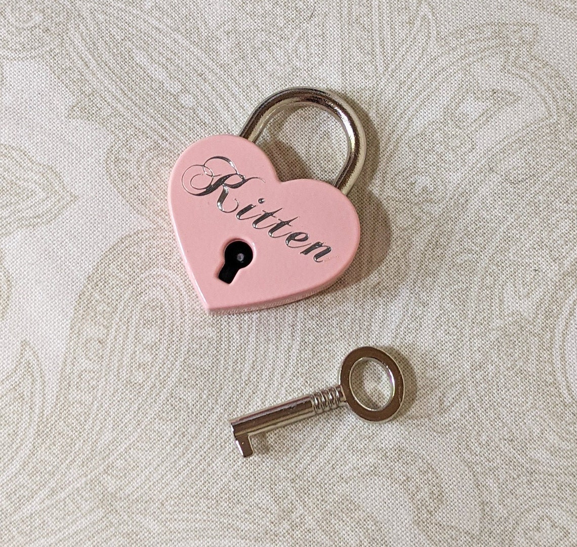 Large Pink Heart Lock Padlock - Personalized Diamond Engraving | PLEASE ...