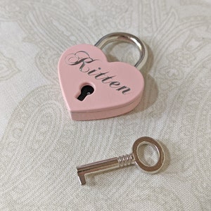 Large Pink Heart Lock Padlock - Personalized Diamond Engraving | PLEASE ...