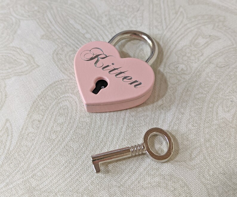 Large Pink Heart Lock Padlock - Personalized Diamond Engraving | PLEASE ...