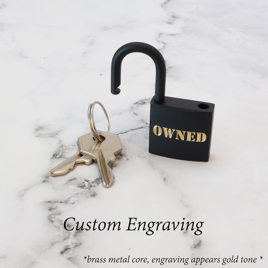 Small Black Lock Padlock - Personalized Diamond Engraving | PLEASE READ ...