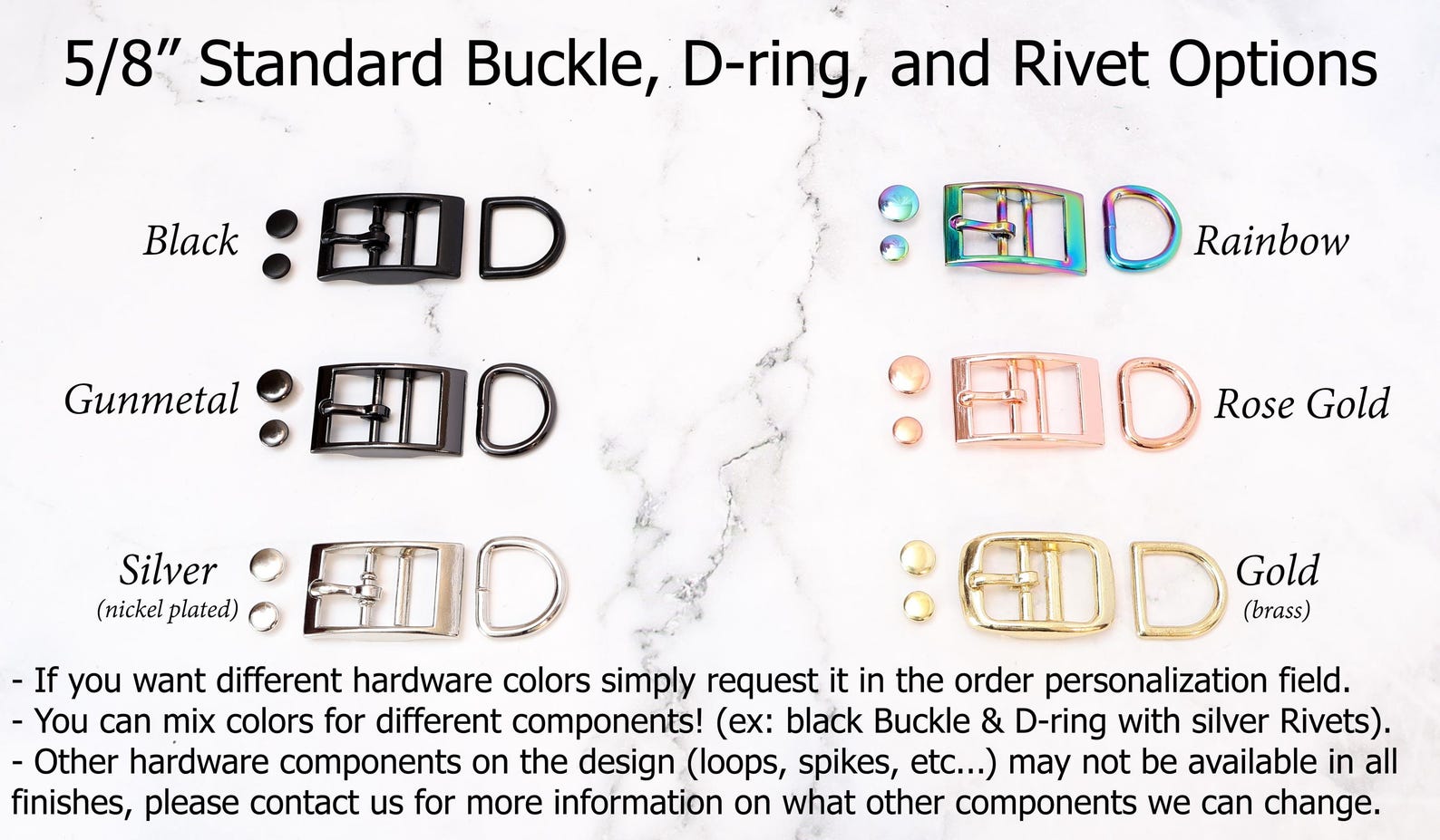 One Pair Buckling Biothane Cuffs - 3 Sizes - Many Colors Customizable ...