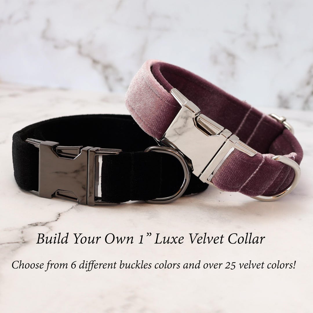 Build Your Own 1" Luxe Plush Velvet Adjustable Puppy Kitten Collar ...