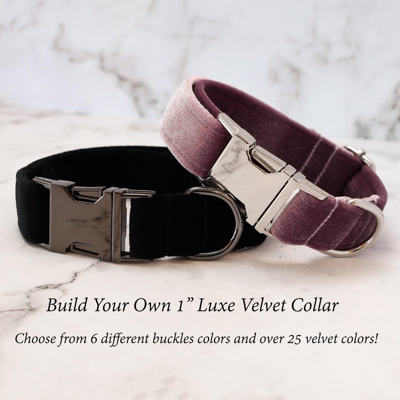 Build Your Own 1" Luxe Plush Velvet Adjustable Puppy Kitten Collar ...