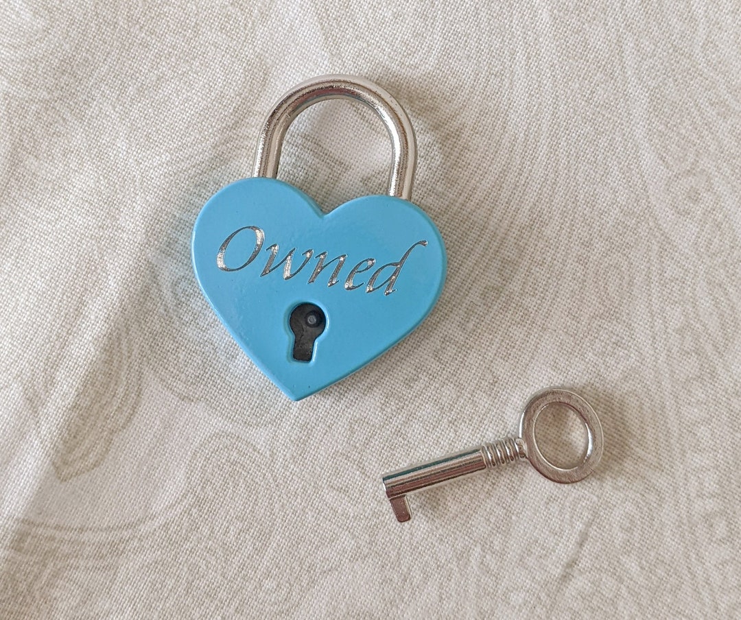 Large Light Blue Heart Lock Padlock - Personalized Diamond Engraving ...