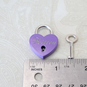 Small Purple Heart Lock Padlock - Personalized Diamond Engraving ...