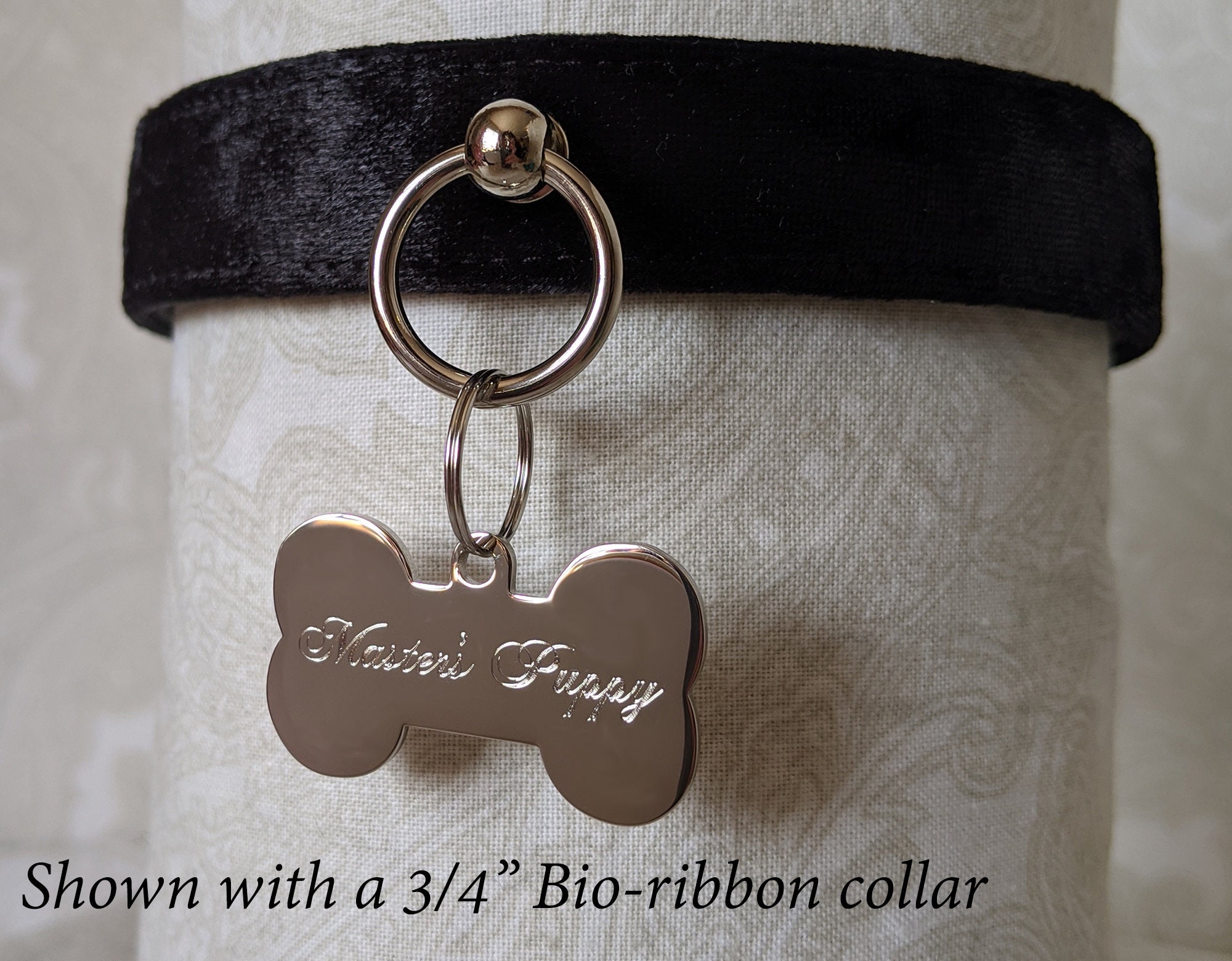 Silver Tone Bone Tag Personalized Diamond Engraving Pet - Etsy