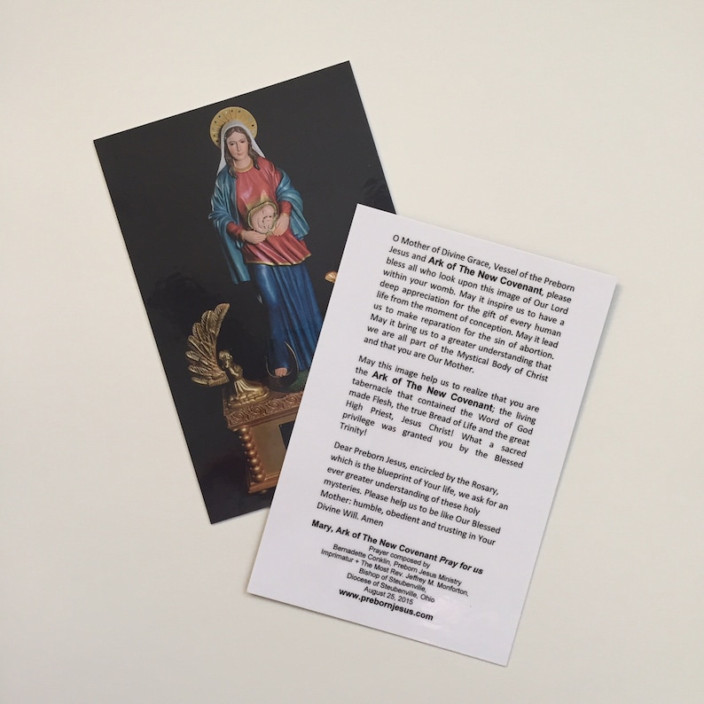 Prayer Card - Mary, Ark of the New Covenant With Imprimatur - Etsy