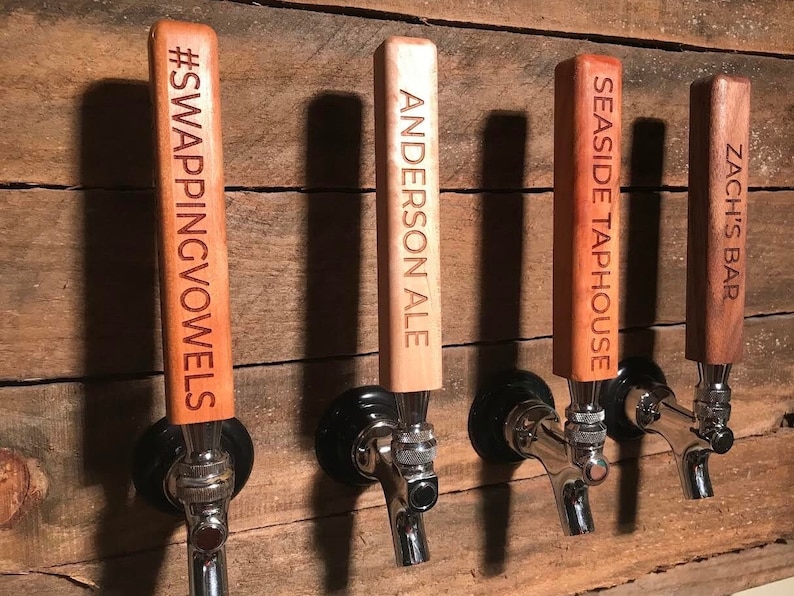 6” Custom Laser Engraved Wood Draft Tap Handle: Home Bar, Brewery ...