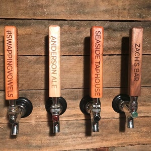 6" Custom Laser Engraved Personalized Wood Beer / Soda / Coffee Draft ...