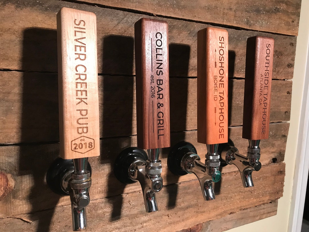 Custom Wide Tap Handle – Personalized 6” Laser Engraved Maple, Cherry ...