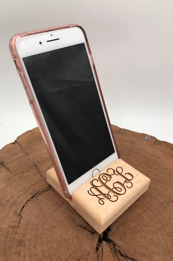 Personalized Monogrammed Engraved Wood Cell Phone Stand Holder - Etsy