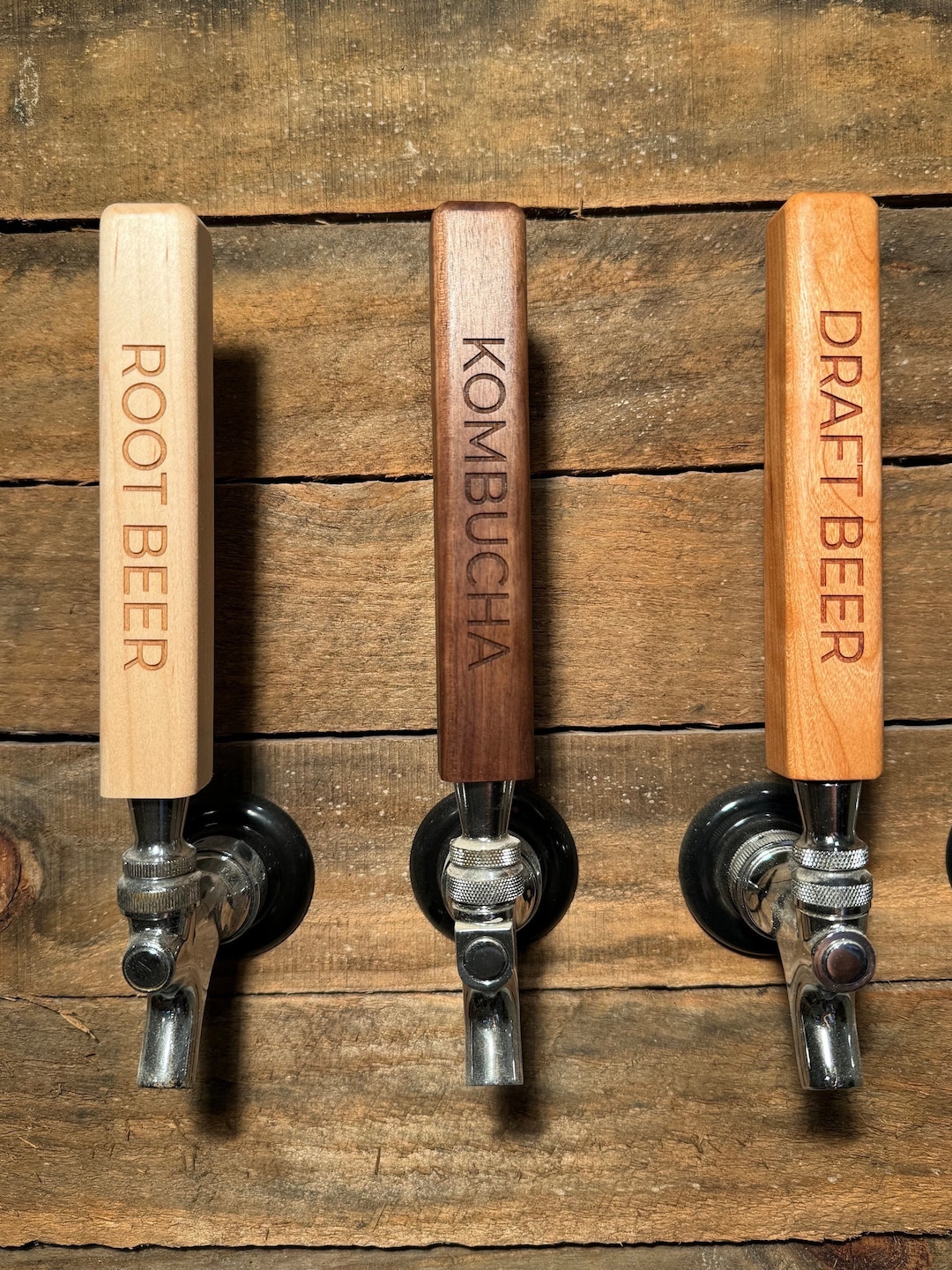 6" Custom Laser Engraved Personalized Wood Beer / Soda / Coffee Draft ...