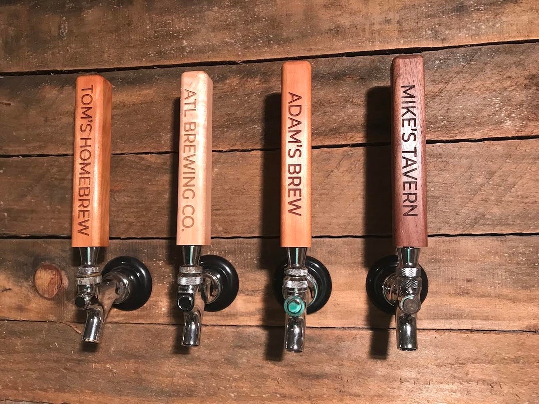 6 Custom Laser Engraved Personalized Wood Beer / Soda / Coffee Draft ...