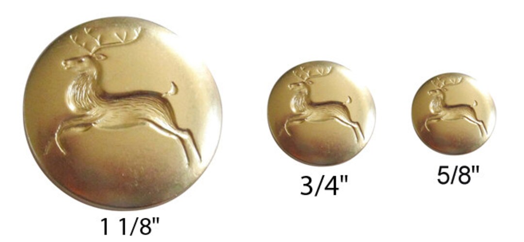 3 Different Sizes Brass Reindeer Buttons 1 1/8 - Etsy