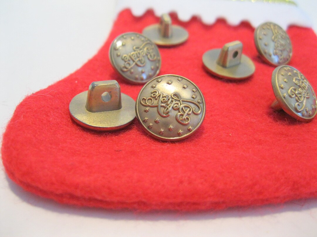 Set of 7pcs. 5/8" Antique Gold Sew on "believe" Buttons for Santa ...