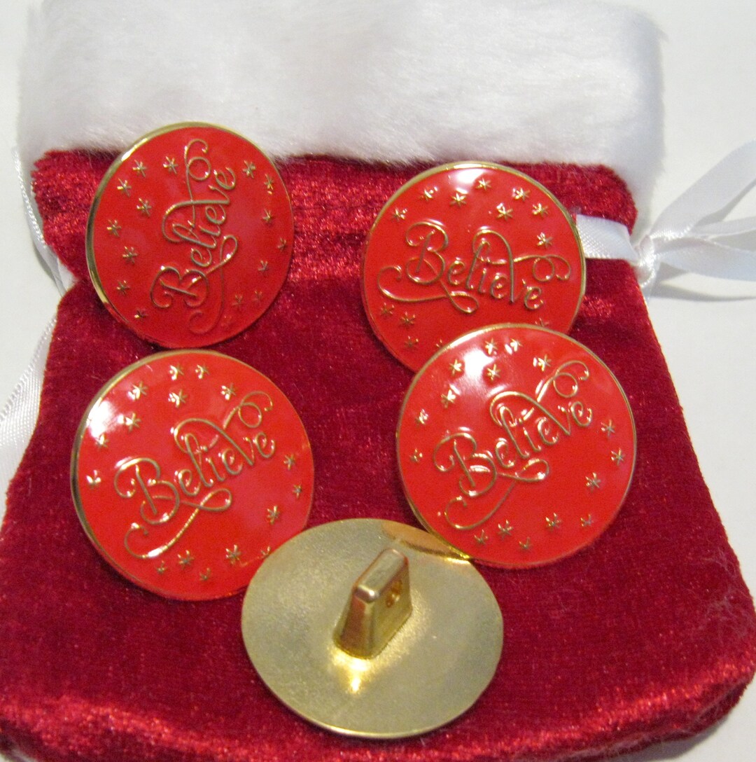 5 PCS. - Giant 1 3/8" 6 Piece Gold With Red Background Sew on Type ...