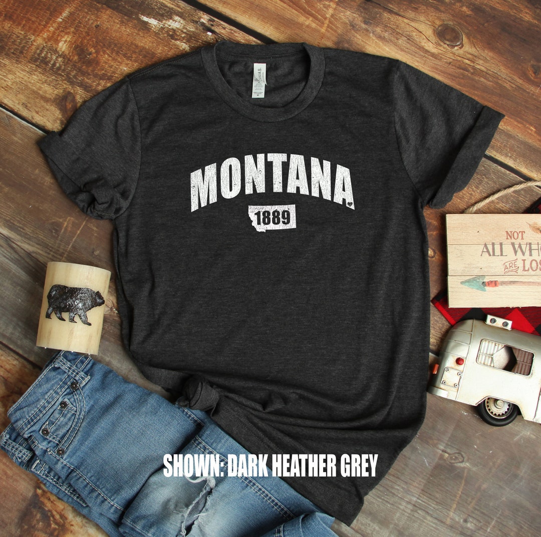 Montana Shirt, Montana State T-shirt, Montana 1889 Gift Tee, 406 ...