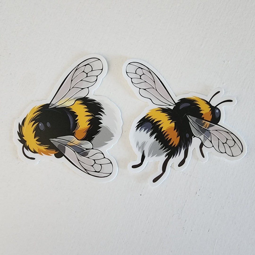 Bumble Bee Sticker, Bumblebee Vinyl Decal Set, 3" X 2.93", Bee Garden ...
