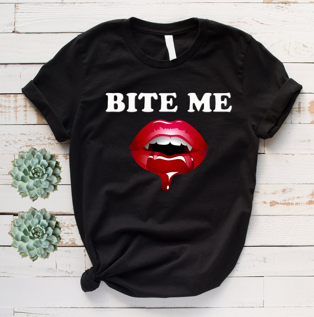 Sexy Red Mouth Shirt, Bite Me T-shirt, Halloween Tee, Fantasy Lips ...