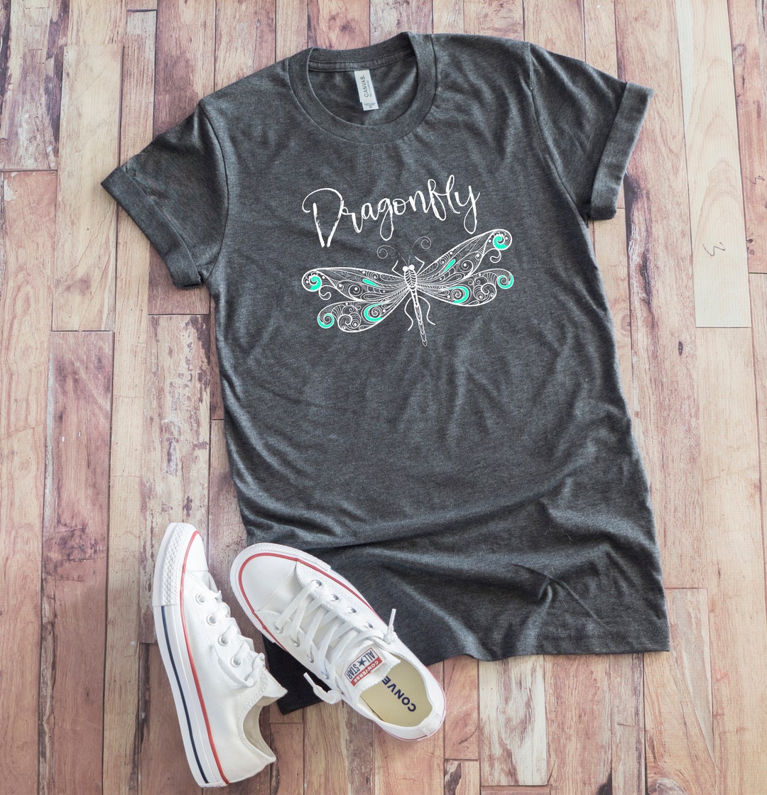Dragonfly Shirt Unisex, Turquoise Teal Dragonfly T-shirt, Dragonfly Art ...