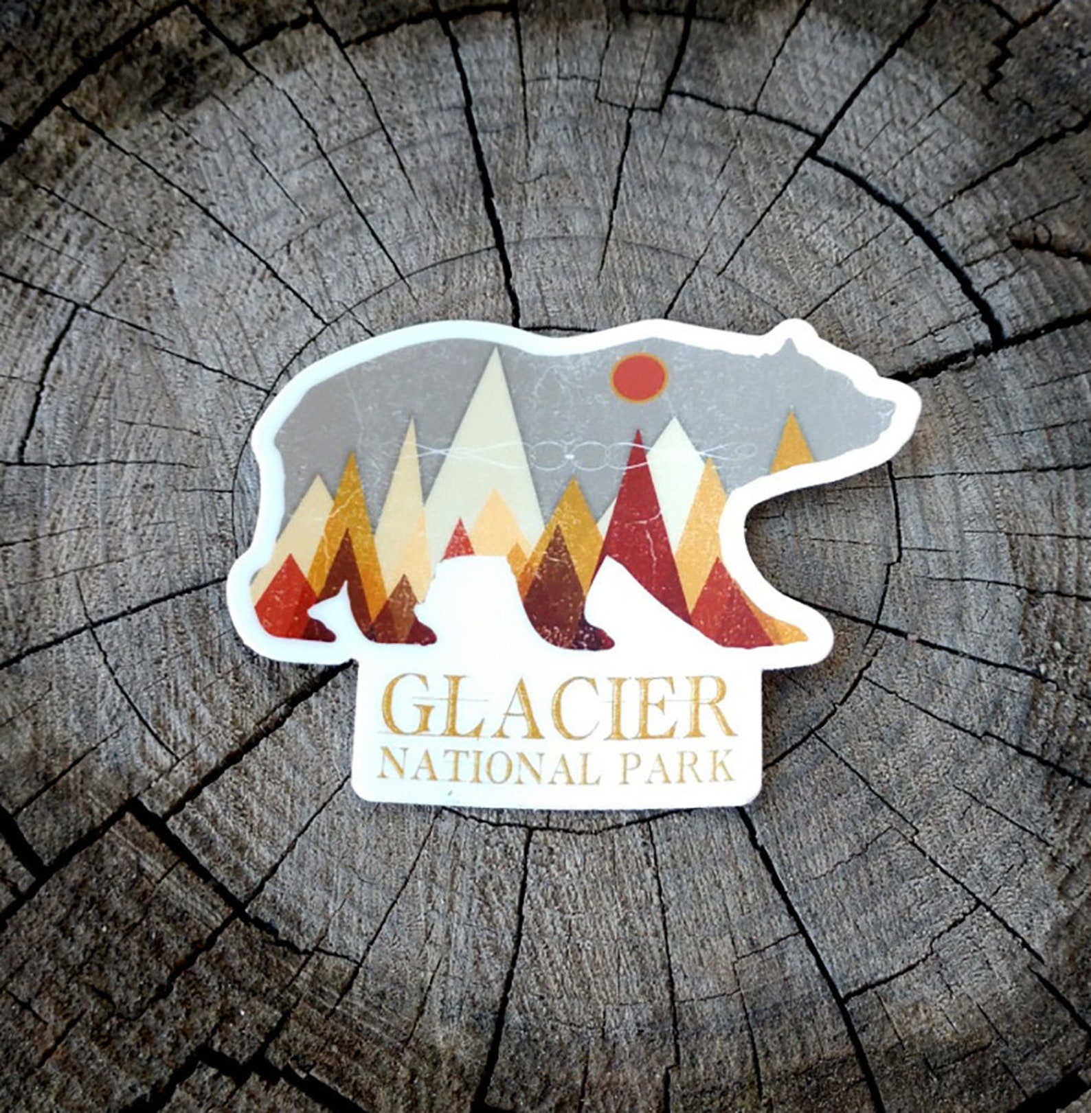 Glacier National Park Sticker Glacier Grizzly Bear Montana - Etsy