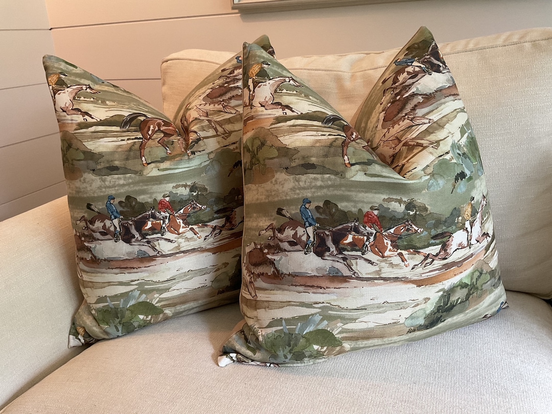 Mulberry Home “morning Gallop” in Antique Pillow Cover - Etsy