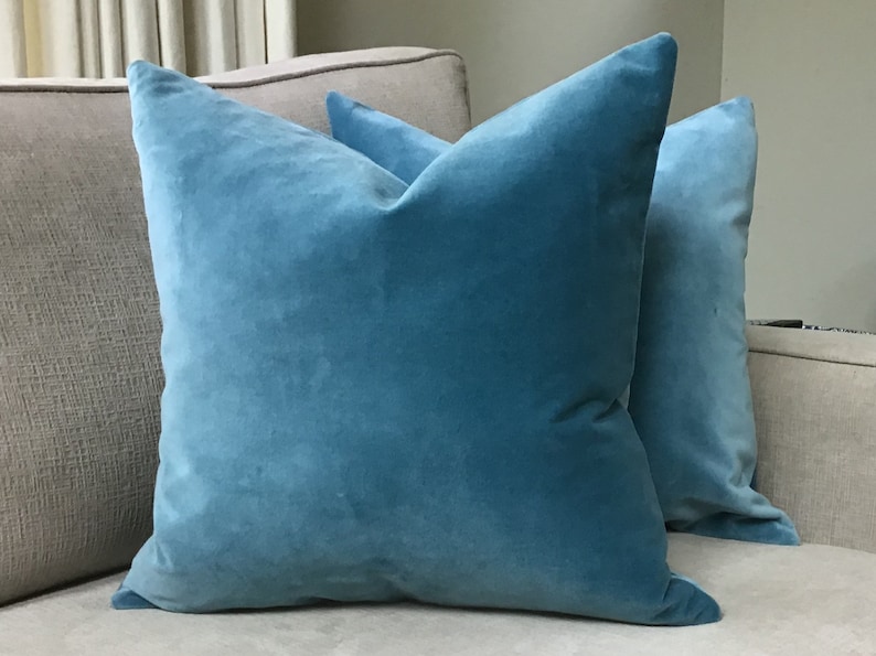 Turquoise Blue Velvet-front and Back Covers - Etsy