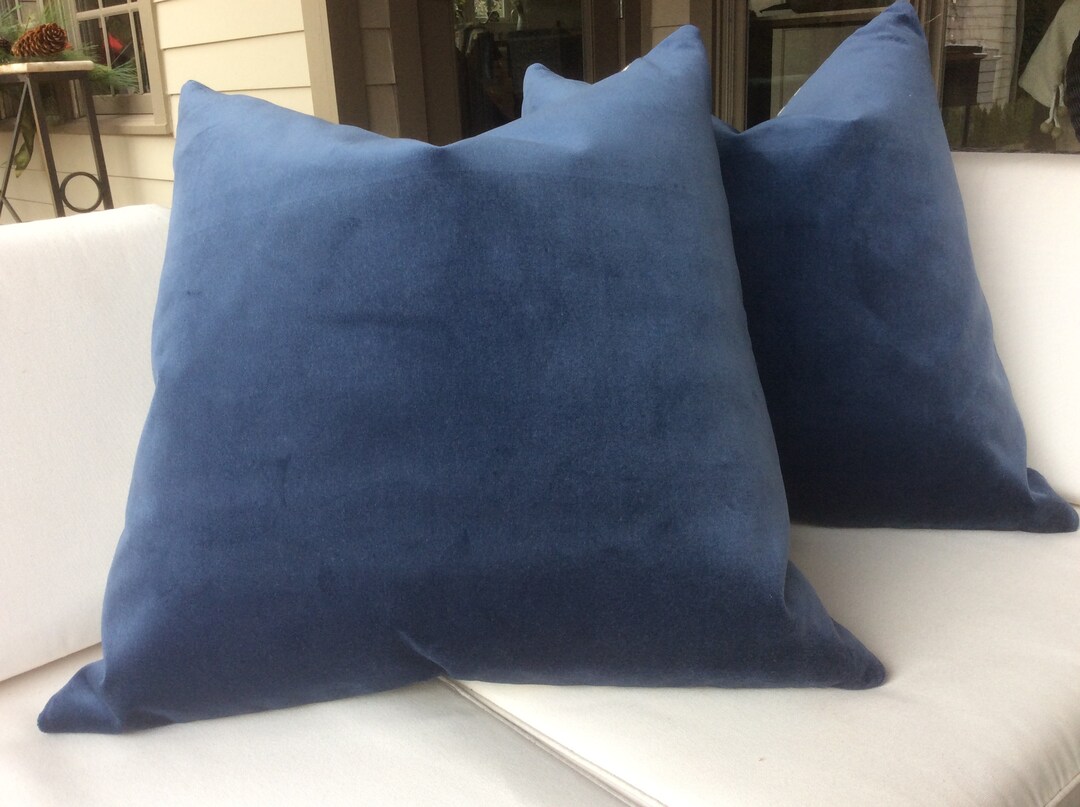 Sapphire Blue Velvet-front and Back- Covers - Etsy