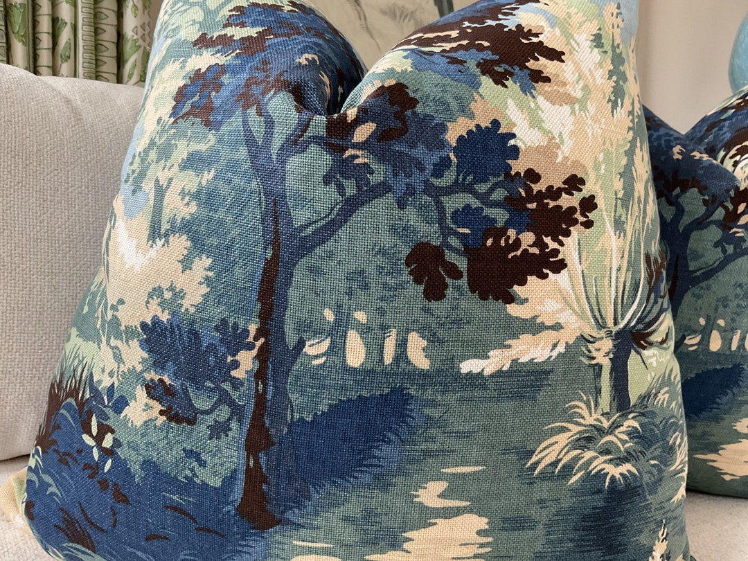 Thibaut lincoln Toile in Navy and Teal - Etsy