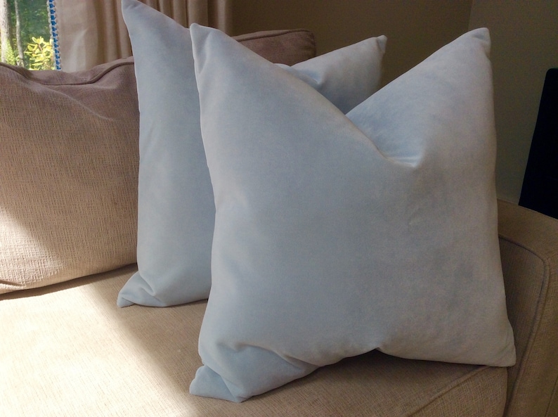 Light Blue Velvet-front and Back Covers | Etsy