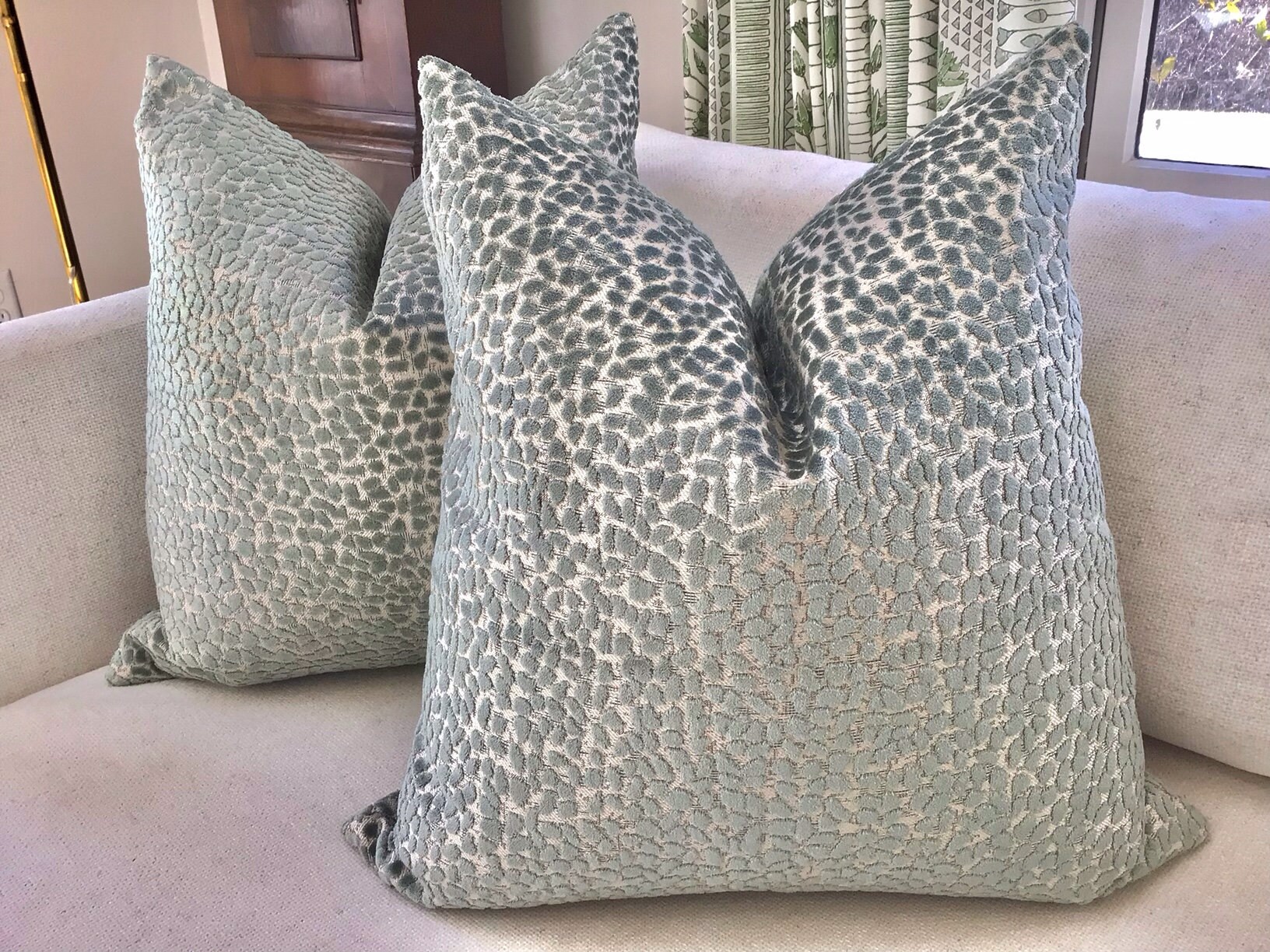 Raised Velvet "jelly Bellies" in Silver Sage Pillow Cover - Etsy