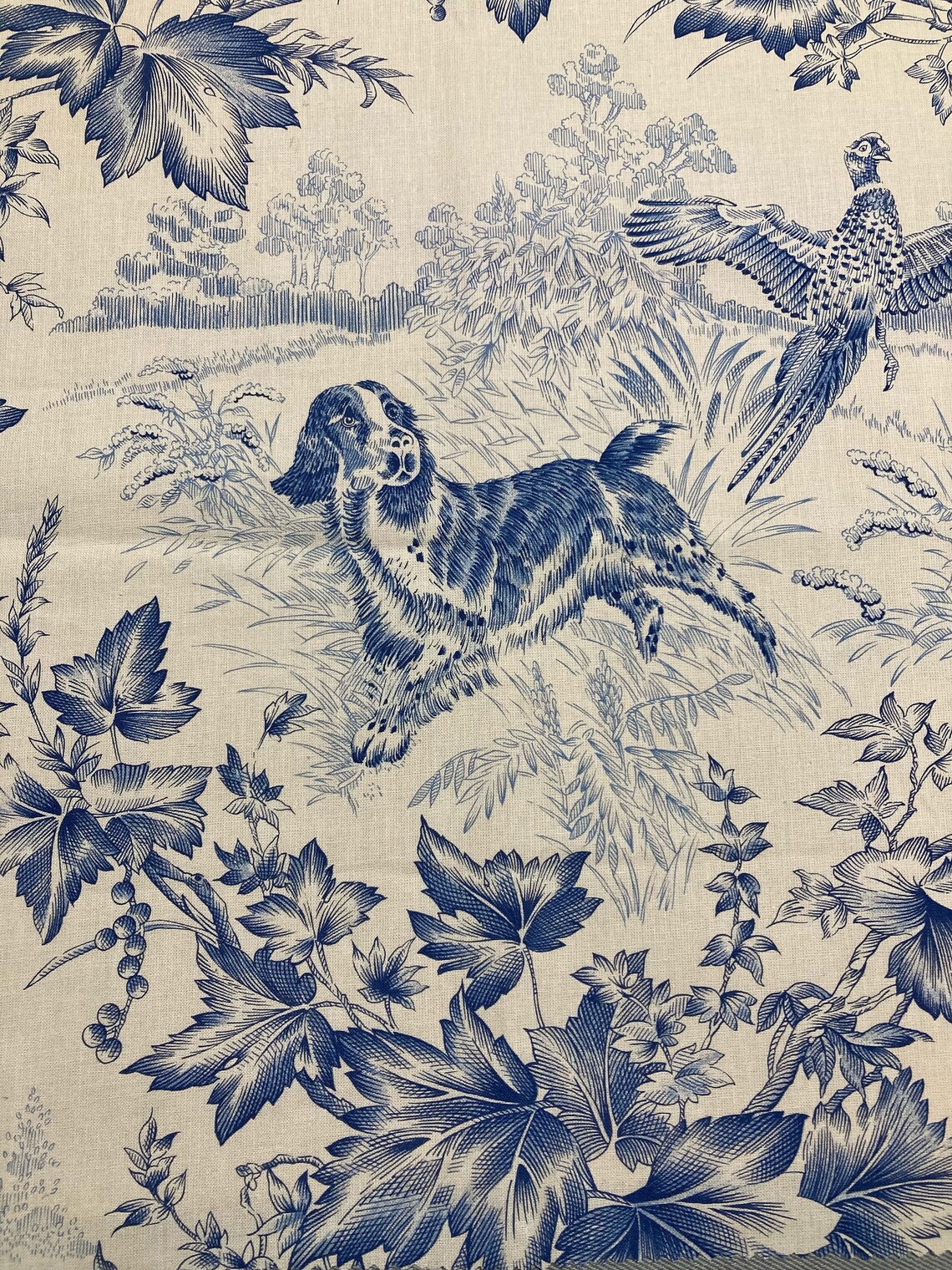 Brunschwig and Fils in Navy on Point Cream - Etsy