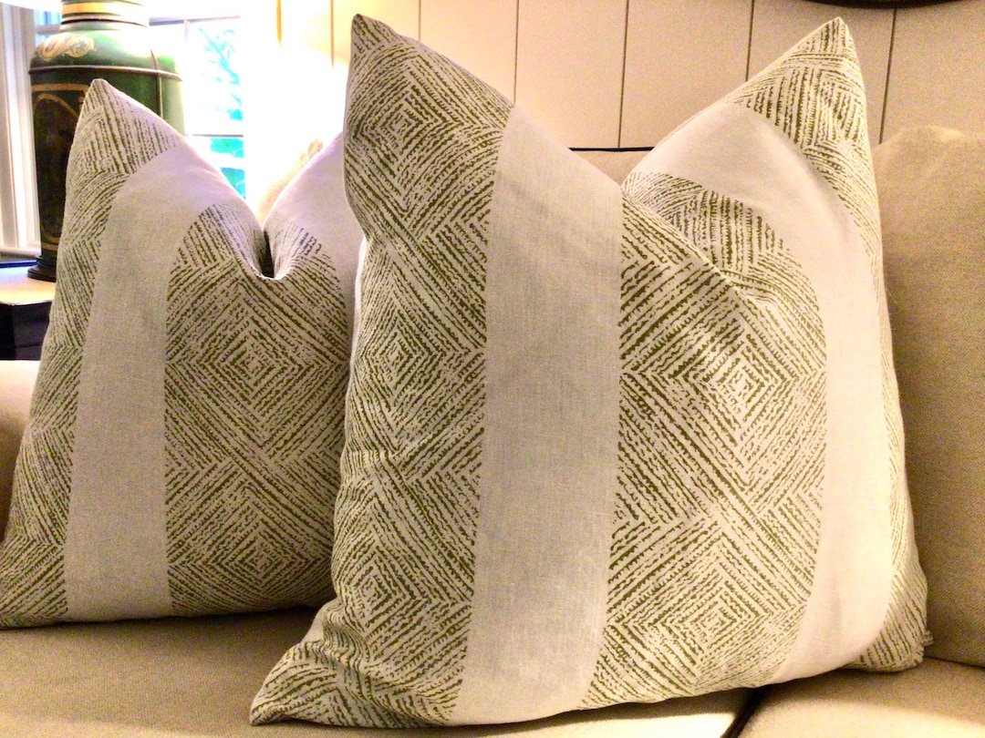 Thibaut "clipperton Stripe" Cover in Green - Etsy