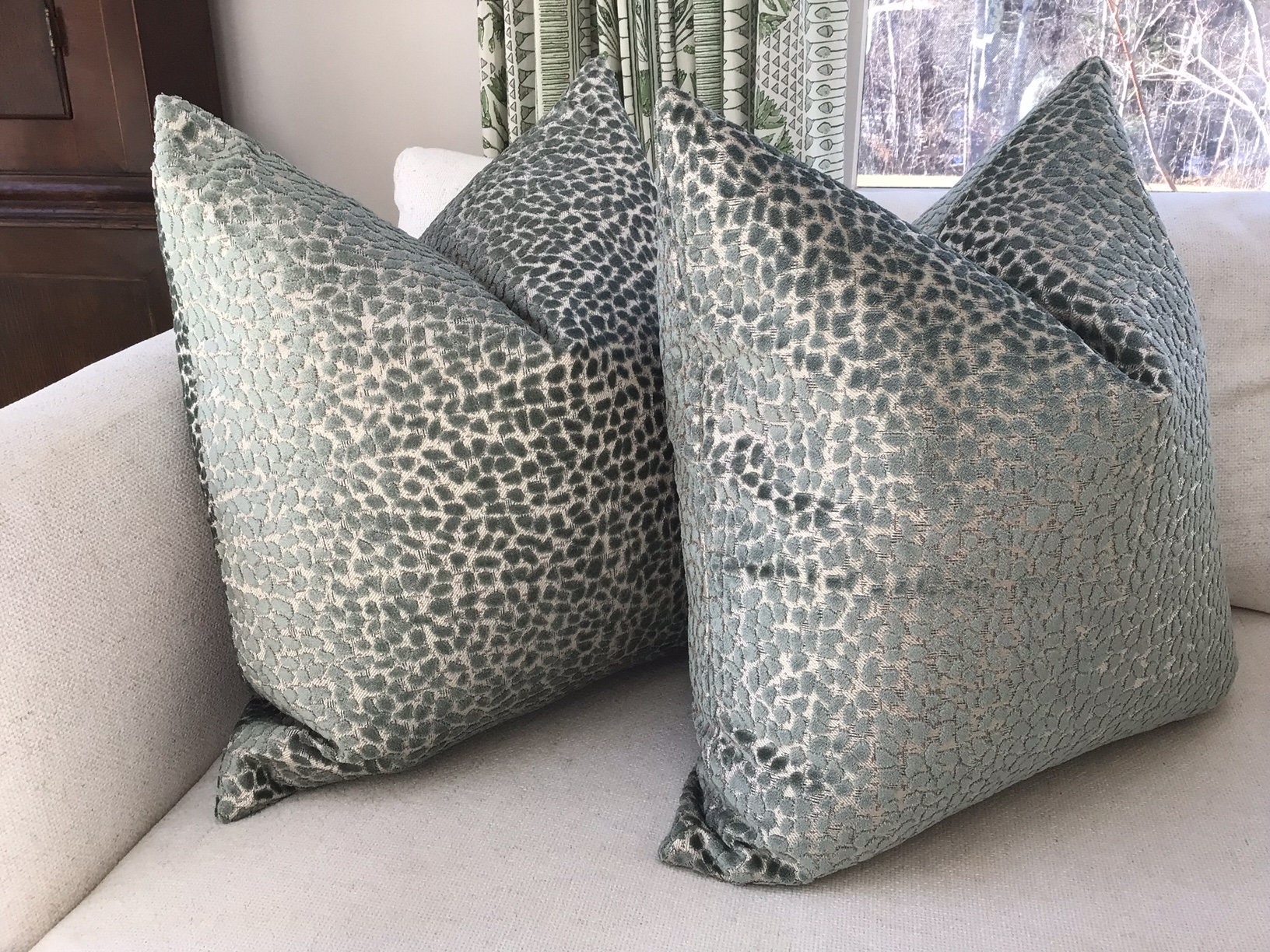 Raised Velvet "jelly Bellies" in Silver Sage Pillow Cover - Etsy
