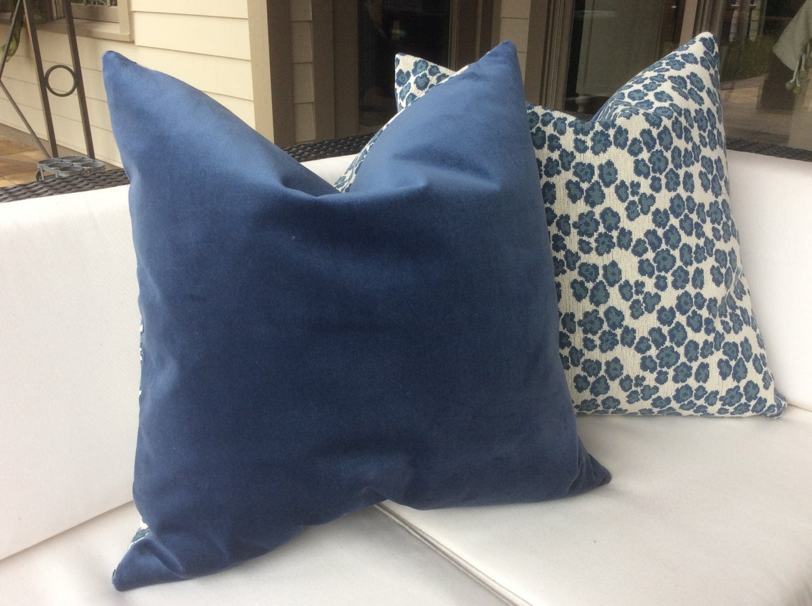 Sapphire Blue Velvet-front and Back- Covers - Etsy