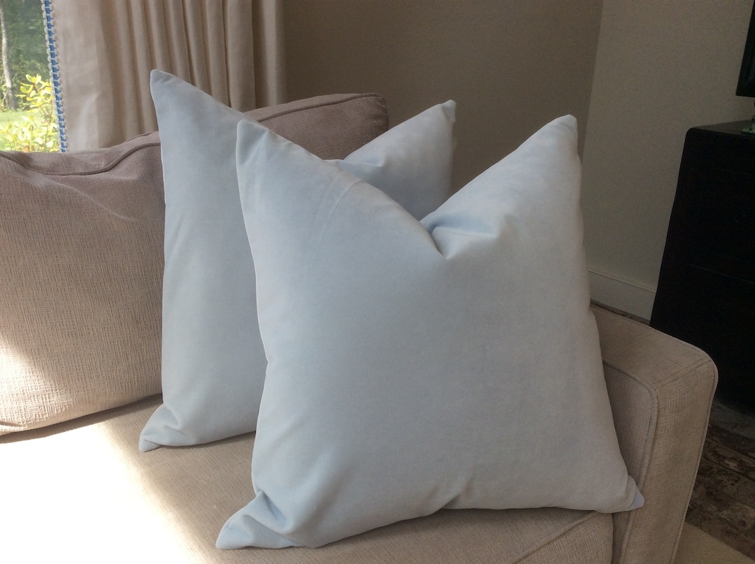 Light Blue Velvet-front and Back- Covers - Etsy