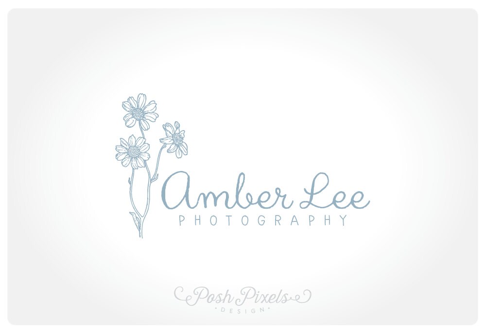 Logo Design Floral Logo Flower Logo Watermarks Photography - Etsy