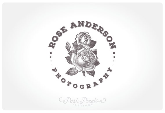 Rose Logo Flower Logo Vintage Logo Tattoo Logo Photography - Etsy