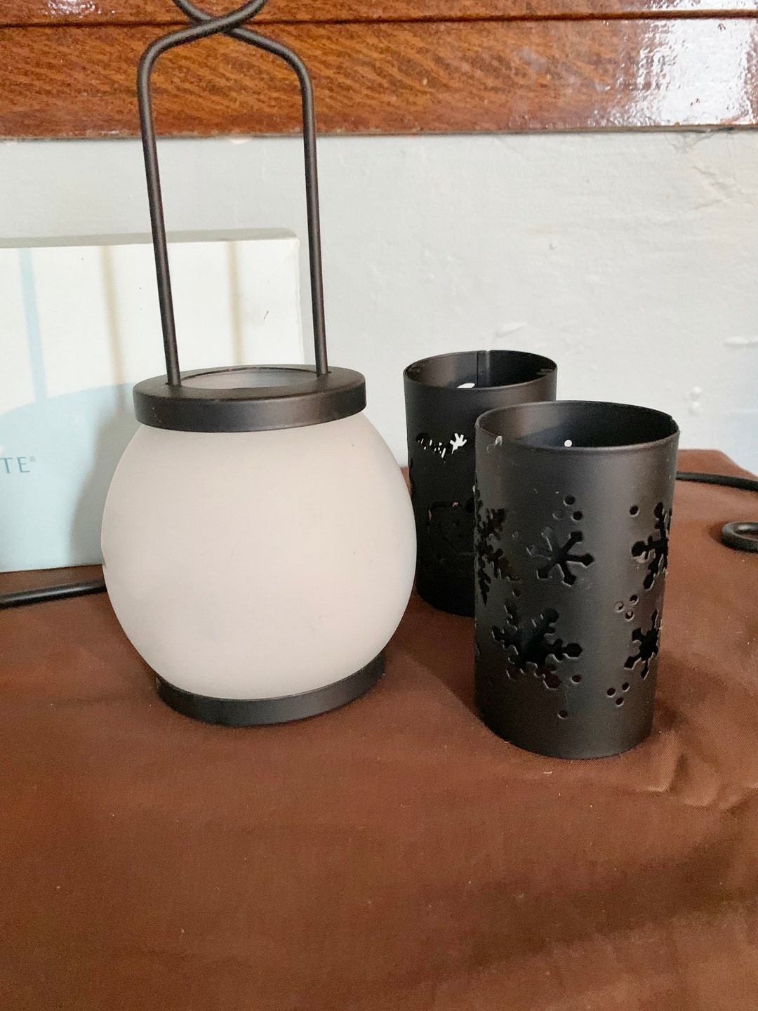 Partylite Change-o-lantern Globe Christmas Halloween Snowflake Sleeves ...