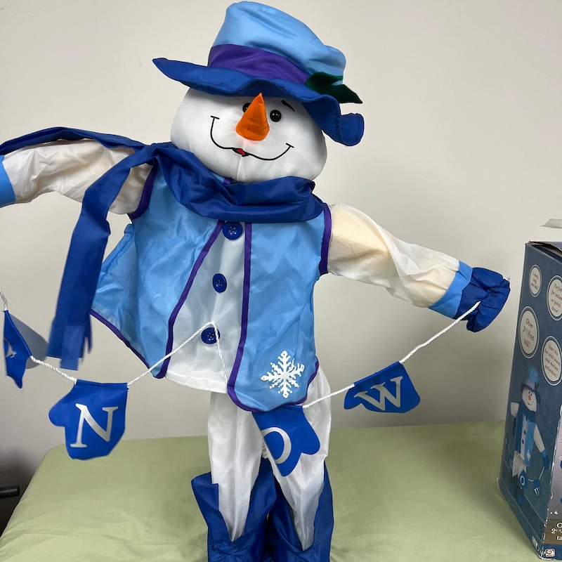 Gemmy Snowflake Spinning Snowman - Etsy