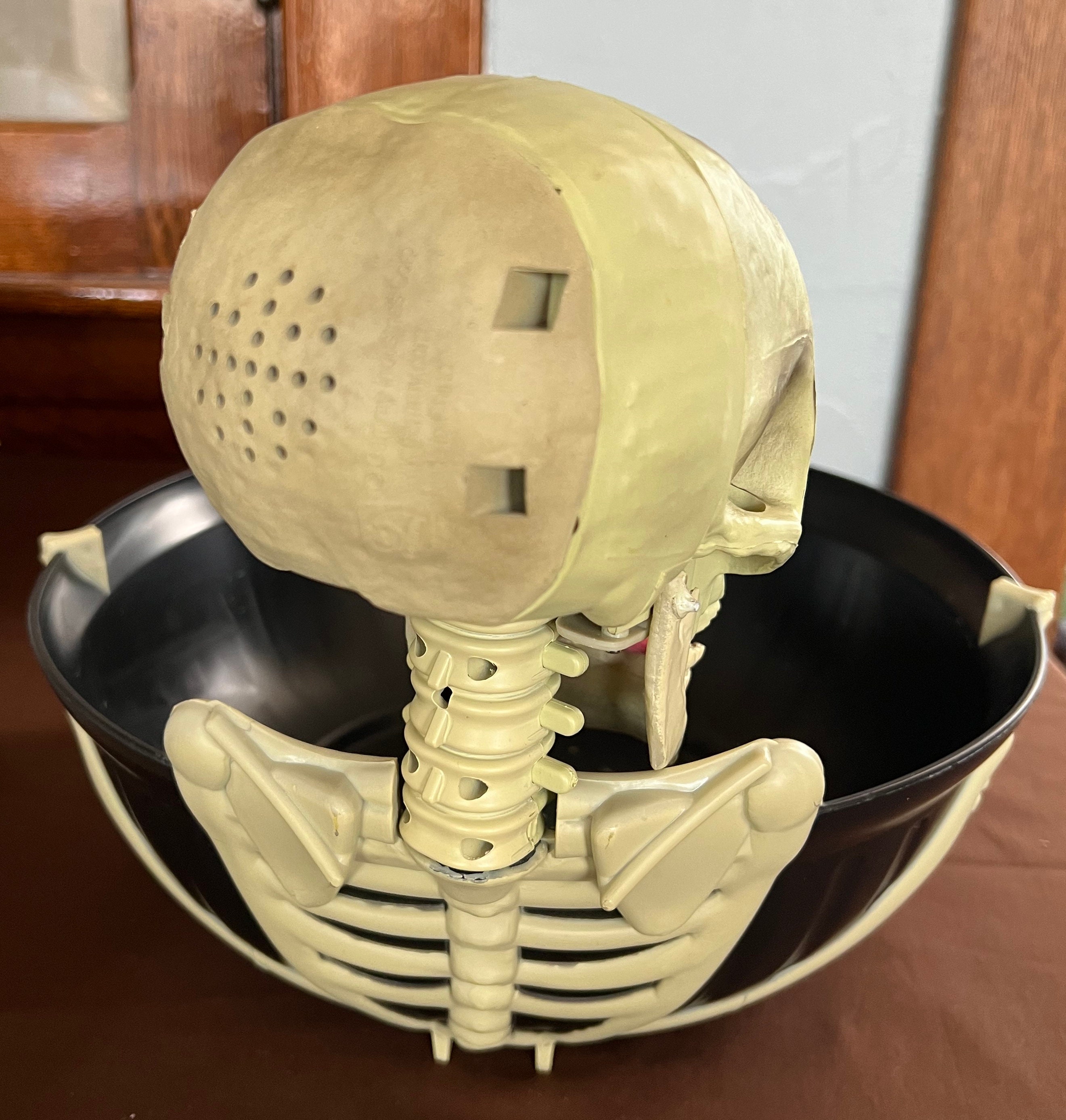 Vintage Gemmy Animated Skeleton Halloween Candy Bowl Motion Activated ...