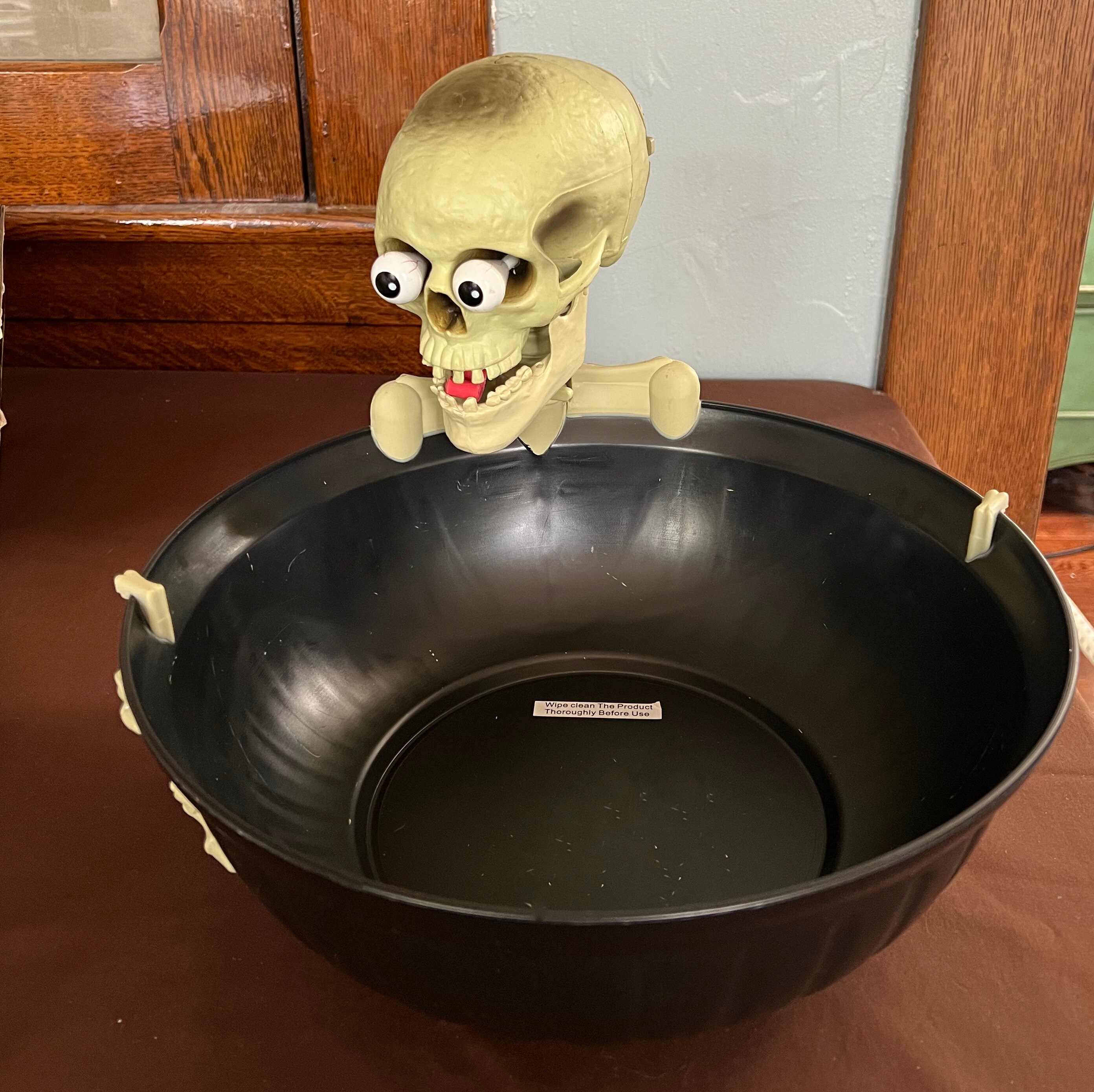 Vintage Gemmy Animated Skeleton Halloween Candy Bowl Motion Activated ...