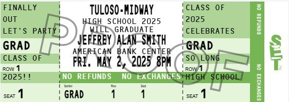 Graduation Party Ticket Invitations- Authentic & Personalized- QTY 20 ...
