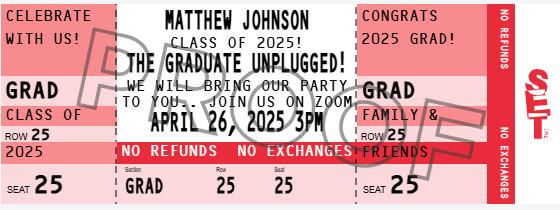 Graduation Party Ticket Invitations- Authentic & Personalized- QTY 20 ...